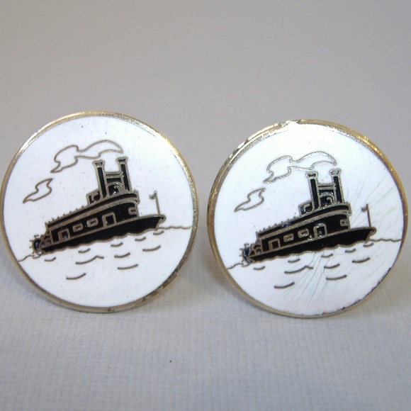 Hickok | Accessories | Steamboat Cuff Links Tie Tack Clasp Set Vintage ...